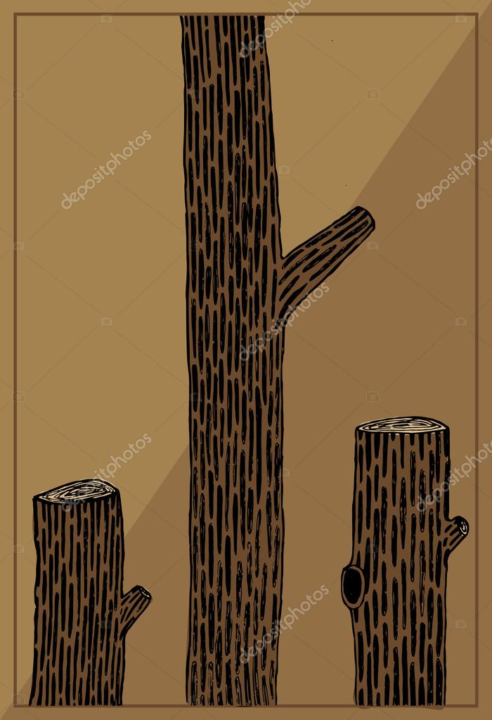 A Tree trunk with two Stumps Stock Vector by ©haliecreative #80198926