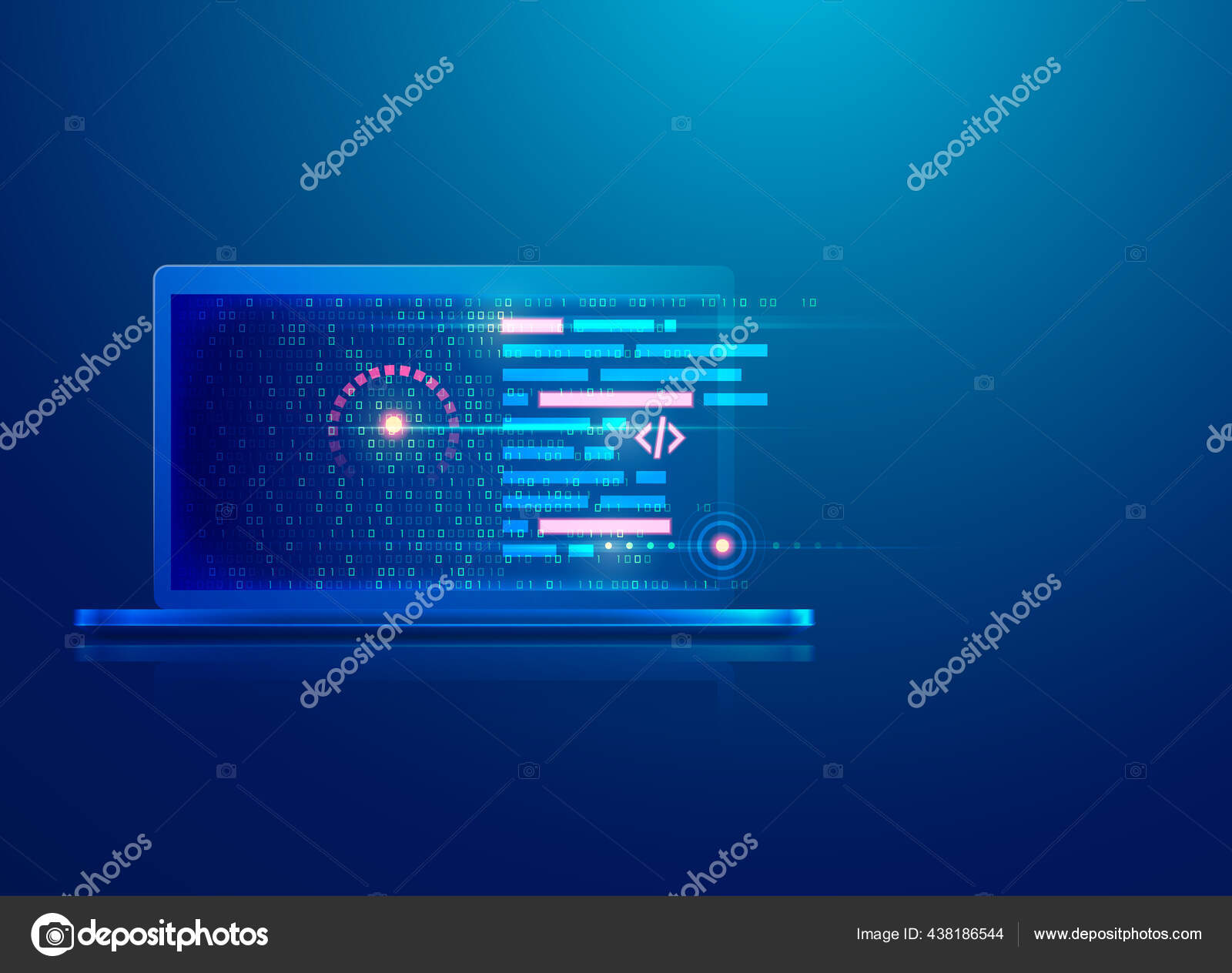 Concept Programming Script Development Graphic Computer Laptop Binary ...