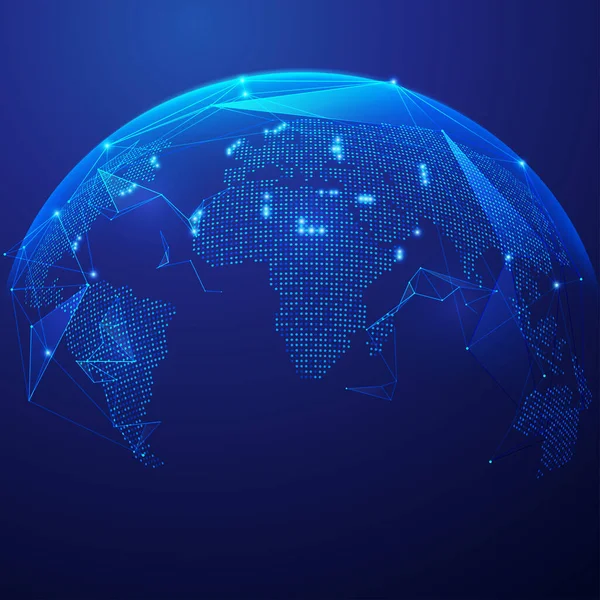Concept Communication Technology Global Network Graphic Dotted World ...