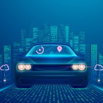 Futuristic Technology Autonomous Vehicle Automotive Bus Urban Landscape ...