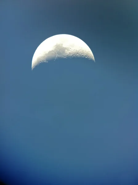 Half bright moon scene on sky - Stock Image - Everypixel