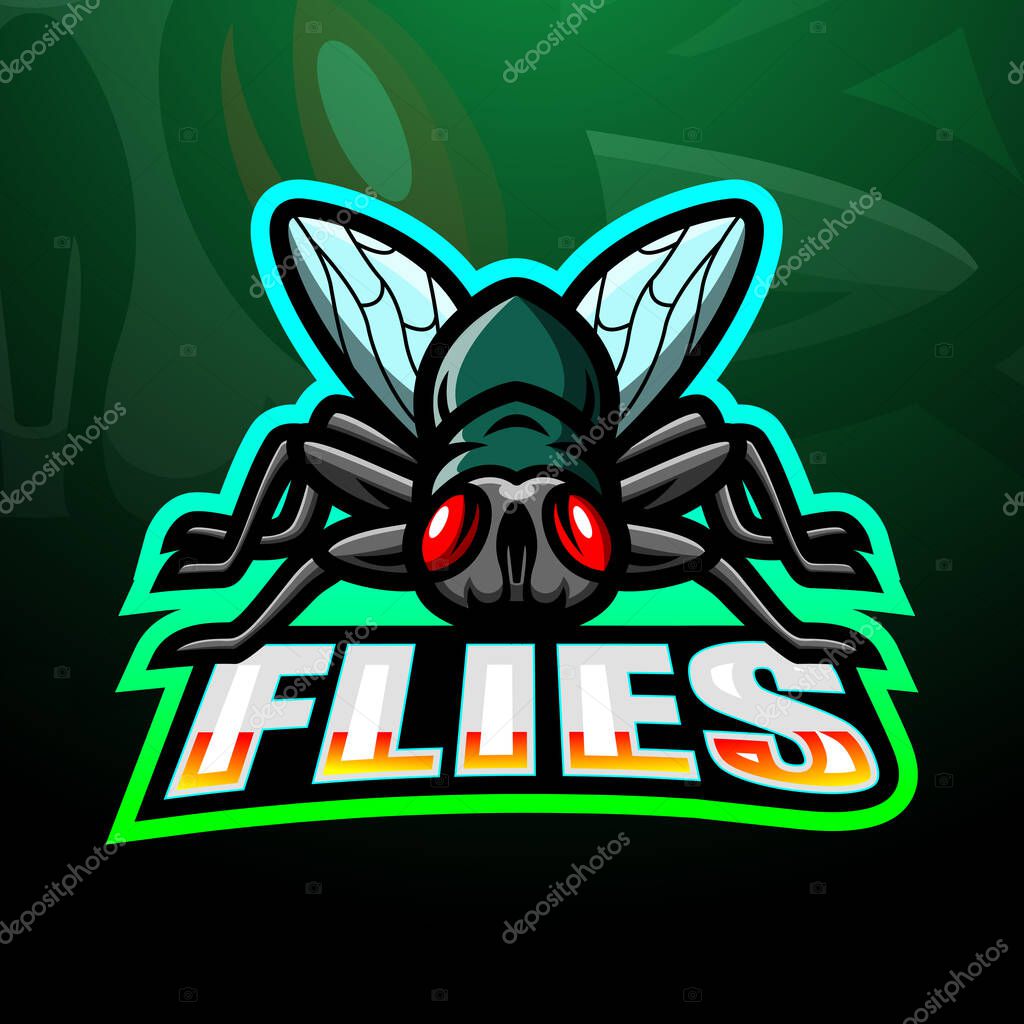 Ilustración vectorial del diseño del logo de Fly mascot esport 2023