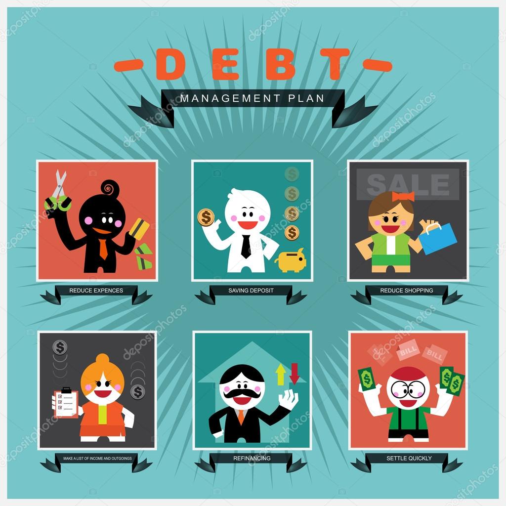 Debt management plan — Stock Vector © vector3D #57707835