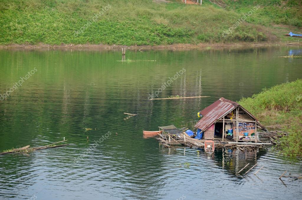 Old Raft House in Samprasob River at Sangkhlaburi ⬇ Stock Photo, Image ...