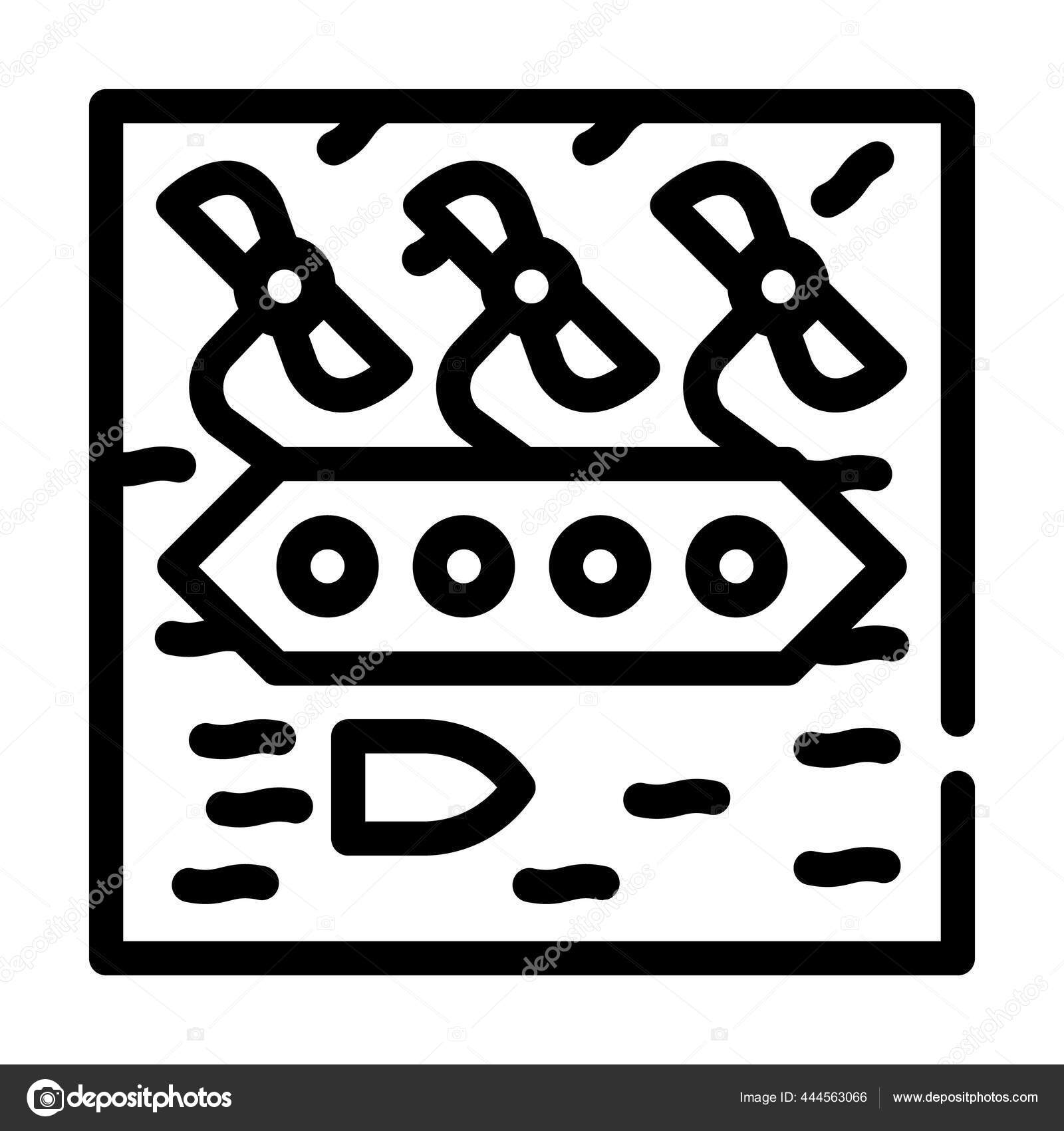 Floating power plant line icon vector illustration Stock Vector Image ...