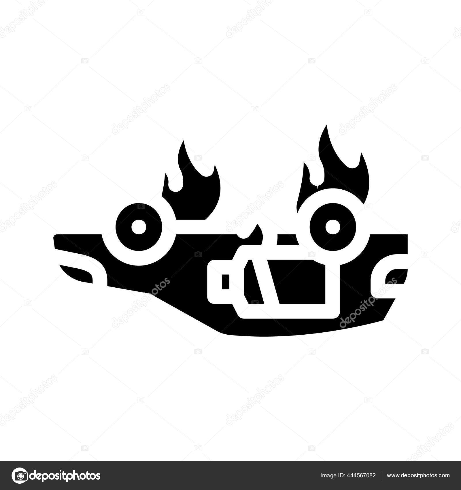 Fire electric car glyph icon vector illustration Stock Vector by ...