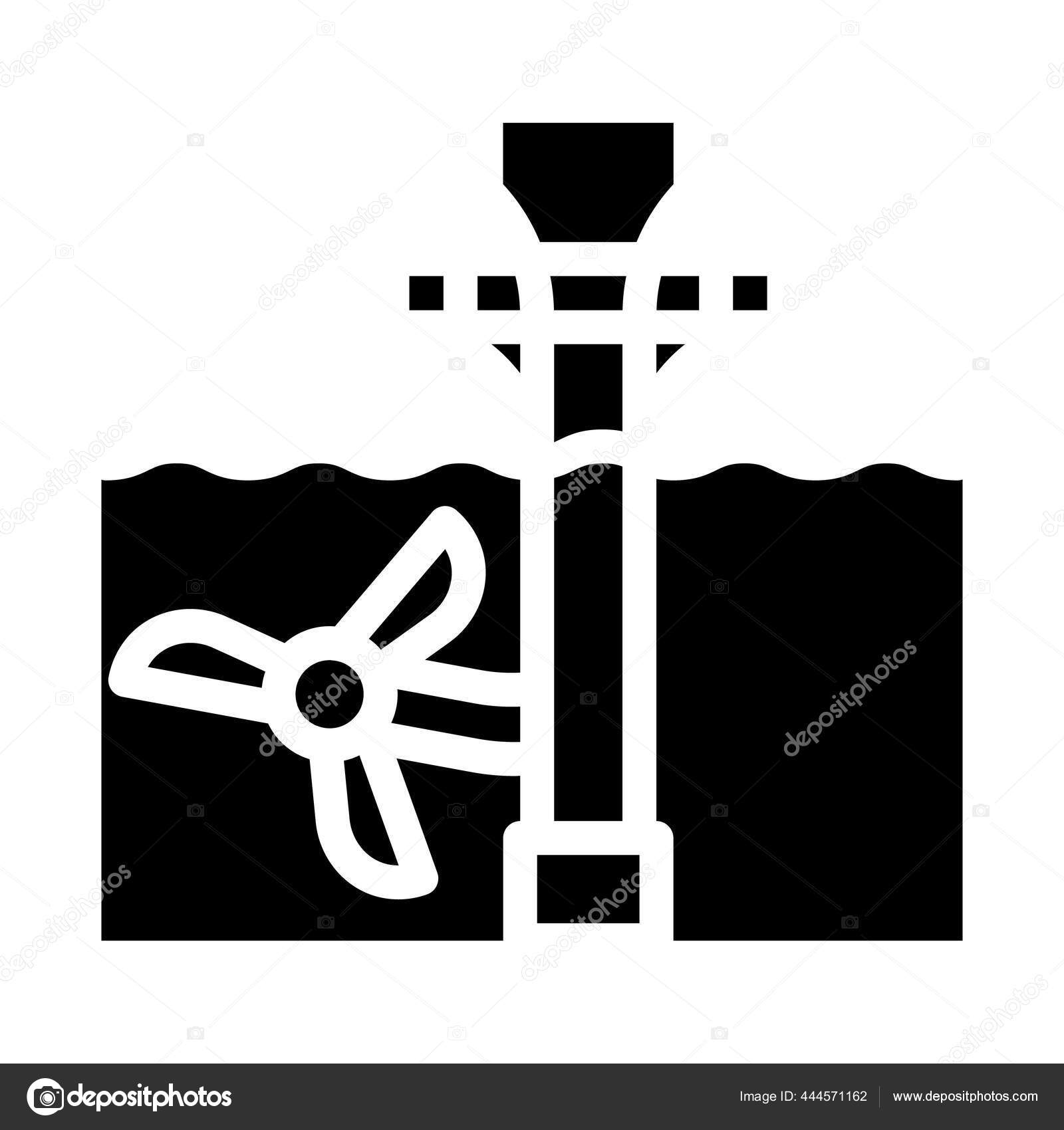 Ocean electrical tidal power plant glyph icon vector illustration Stock ...