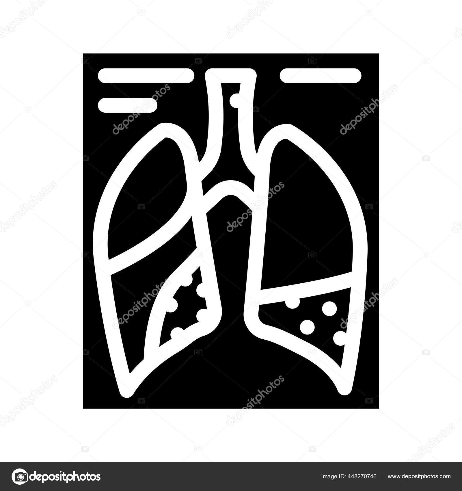 Complications or pneumonia glyph icon vector illustration Stock Vector ...