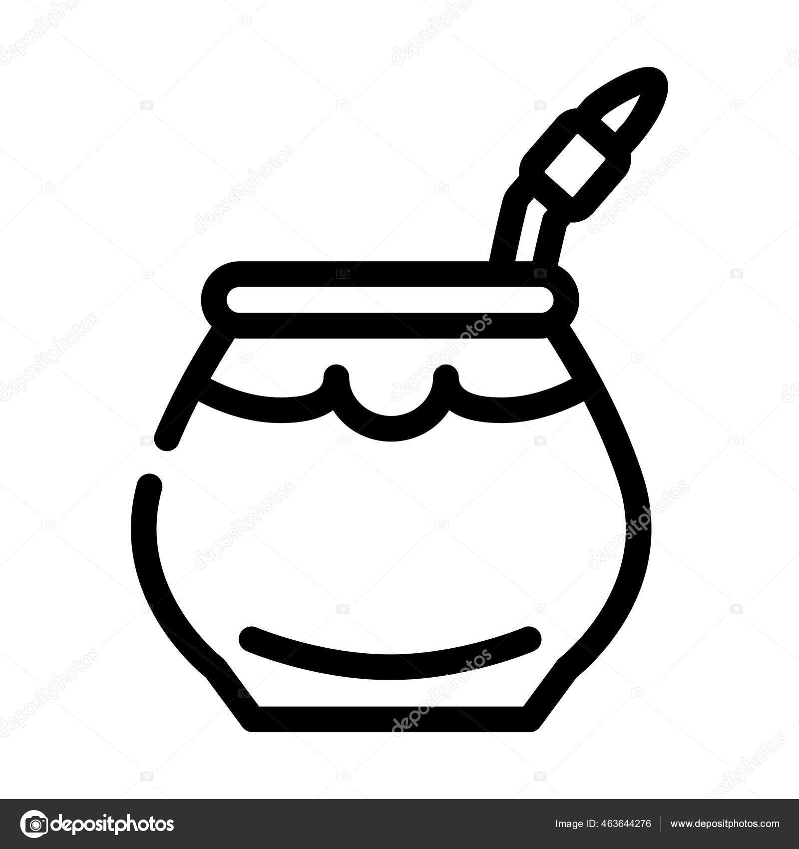 Mate Tea Line Icon Vector Mate Tea Sign Isolated Contour Stock Vector ...