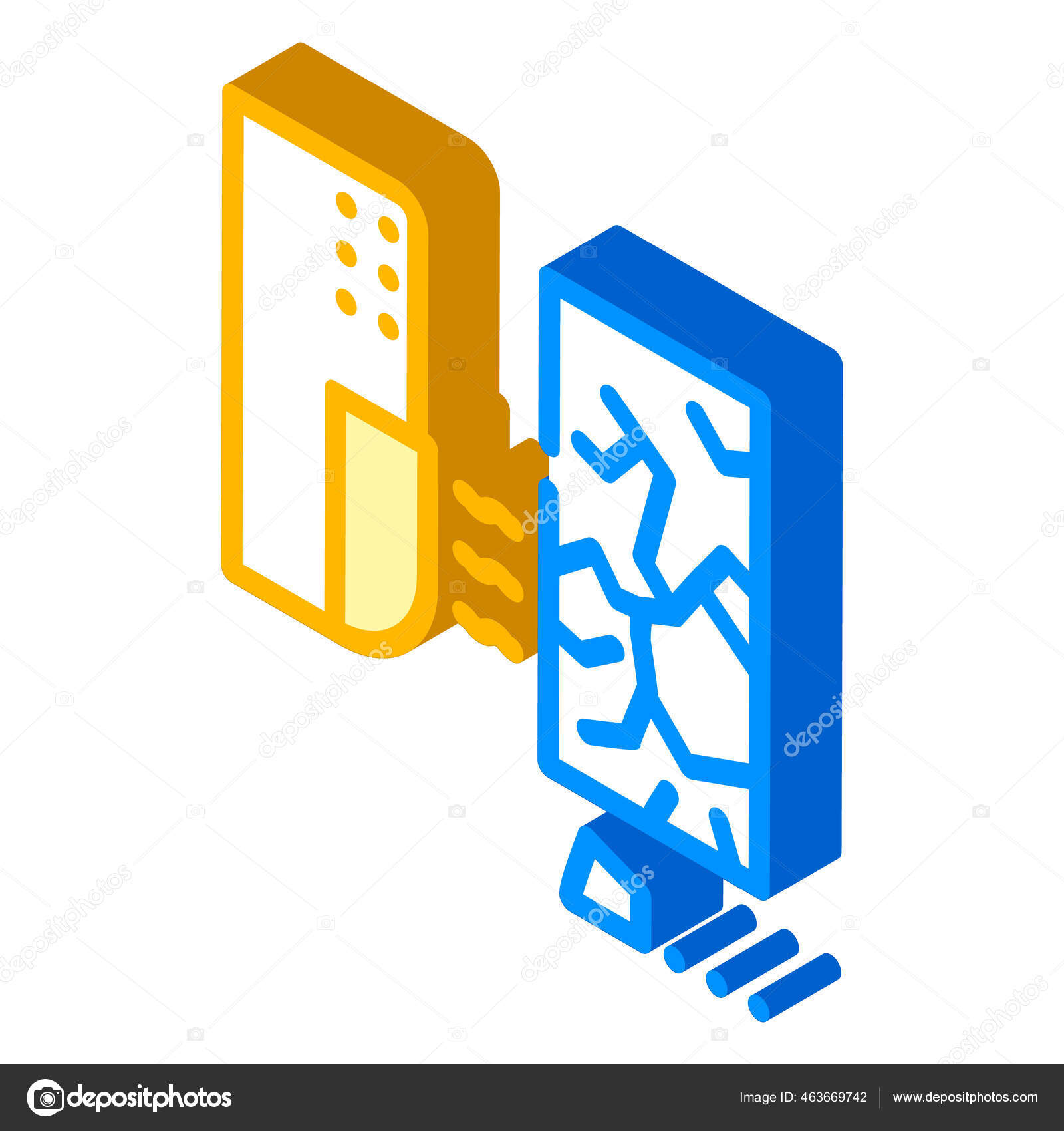 Glass Break Sensor Isometric Icon Vector Glass Break Sensor Sign Stock ...