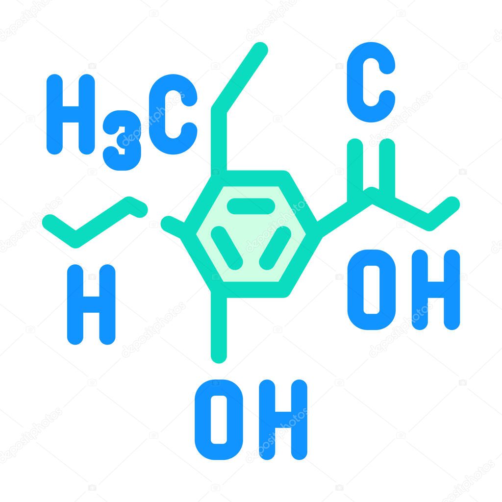 fórmula aditivos alimentarios vector icono de color. signo de aditivos ...