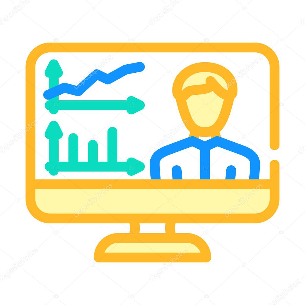 habilidades de investigaci n en l nea icono de color ilustraci n vectorial 2024