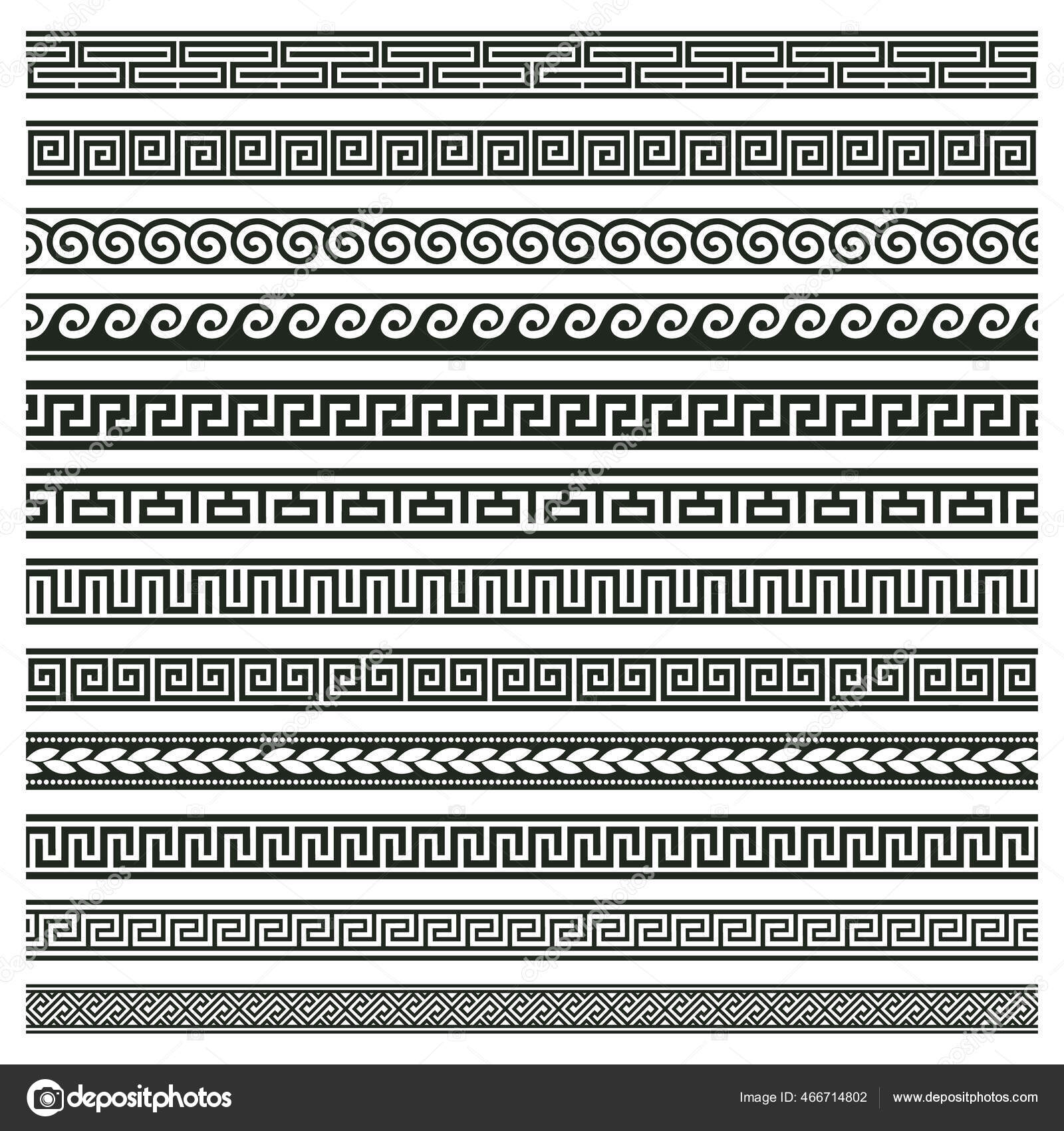 Frontières grecques antiques. Médandre romaine grecque et motifs ...