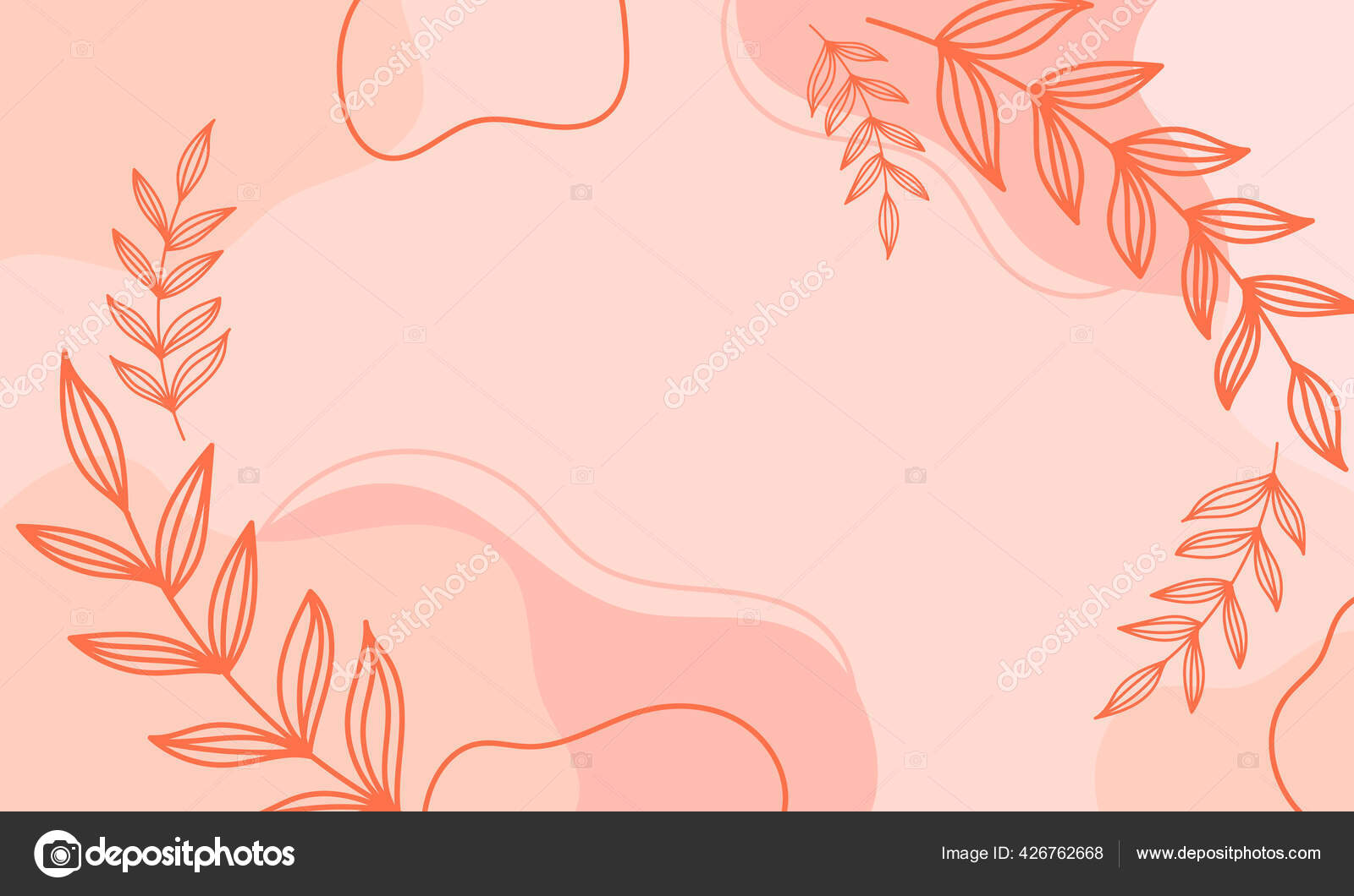 Modern botanical background with space for text. Floral banner template ...