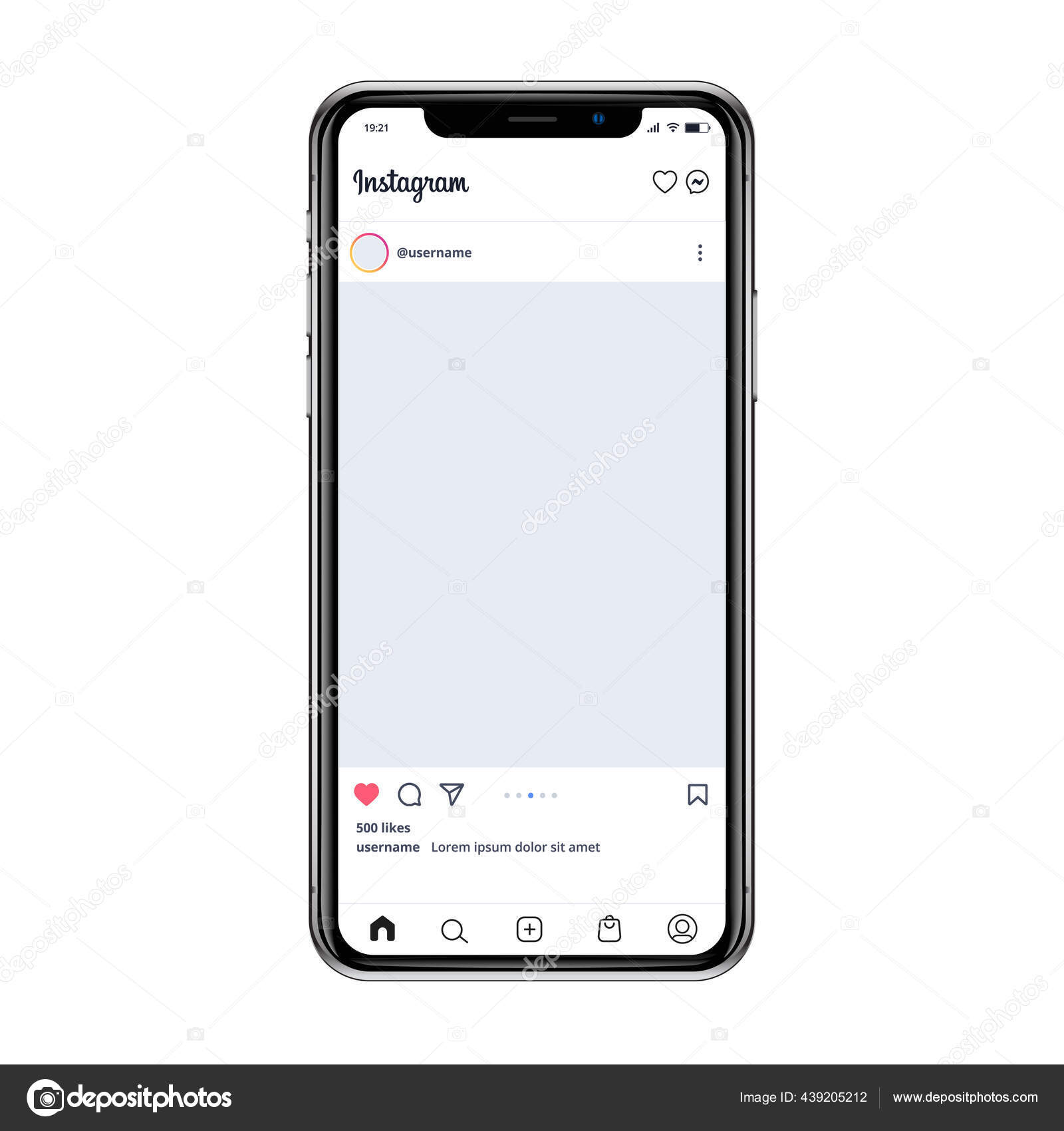 Instagram Post Template Smartphone Vector Illustration Perfect Social ...