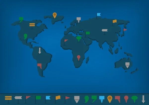 World Vector Map with Marks Stock Vector Image by ©Designer_things ...