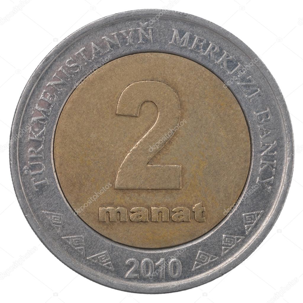 Turkmenistani manat coin Stock Photo by ©andrey_lobachev 59815631