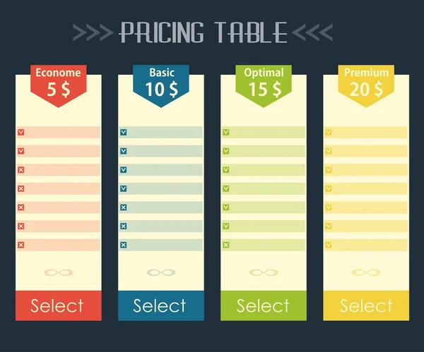 ᐈ Price package template stock vectors, Royalty Free price table ...