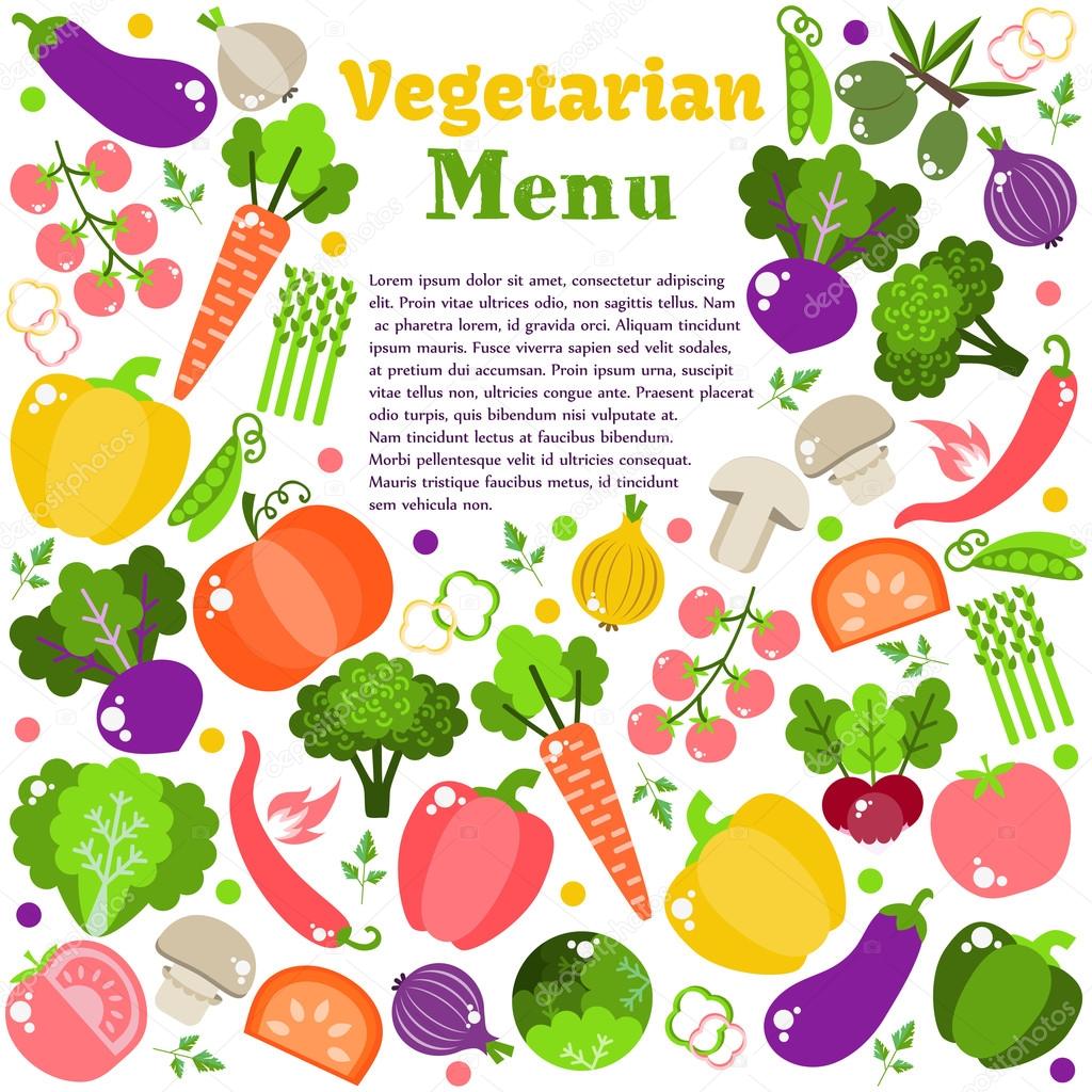 Vegetarian menu illustration Stock Vector Image by ©Virina28 #90889338
