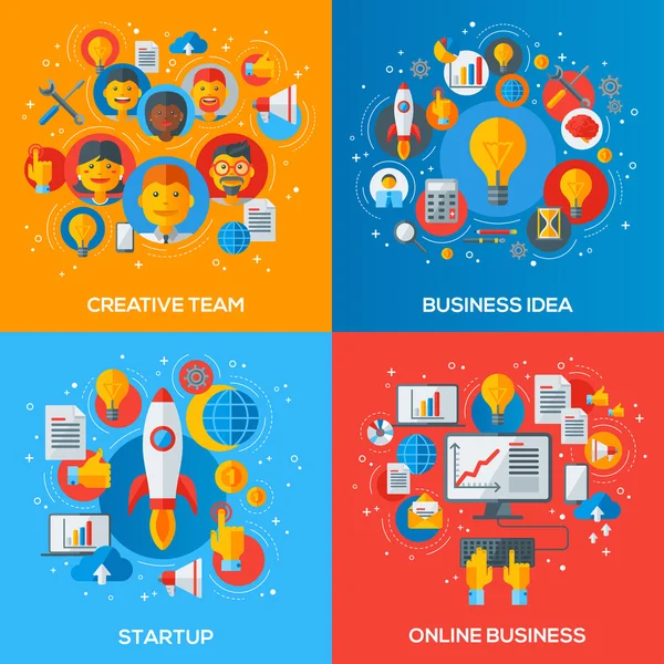 Flat design concept illustration for education and training — Stock ...