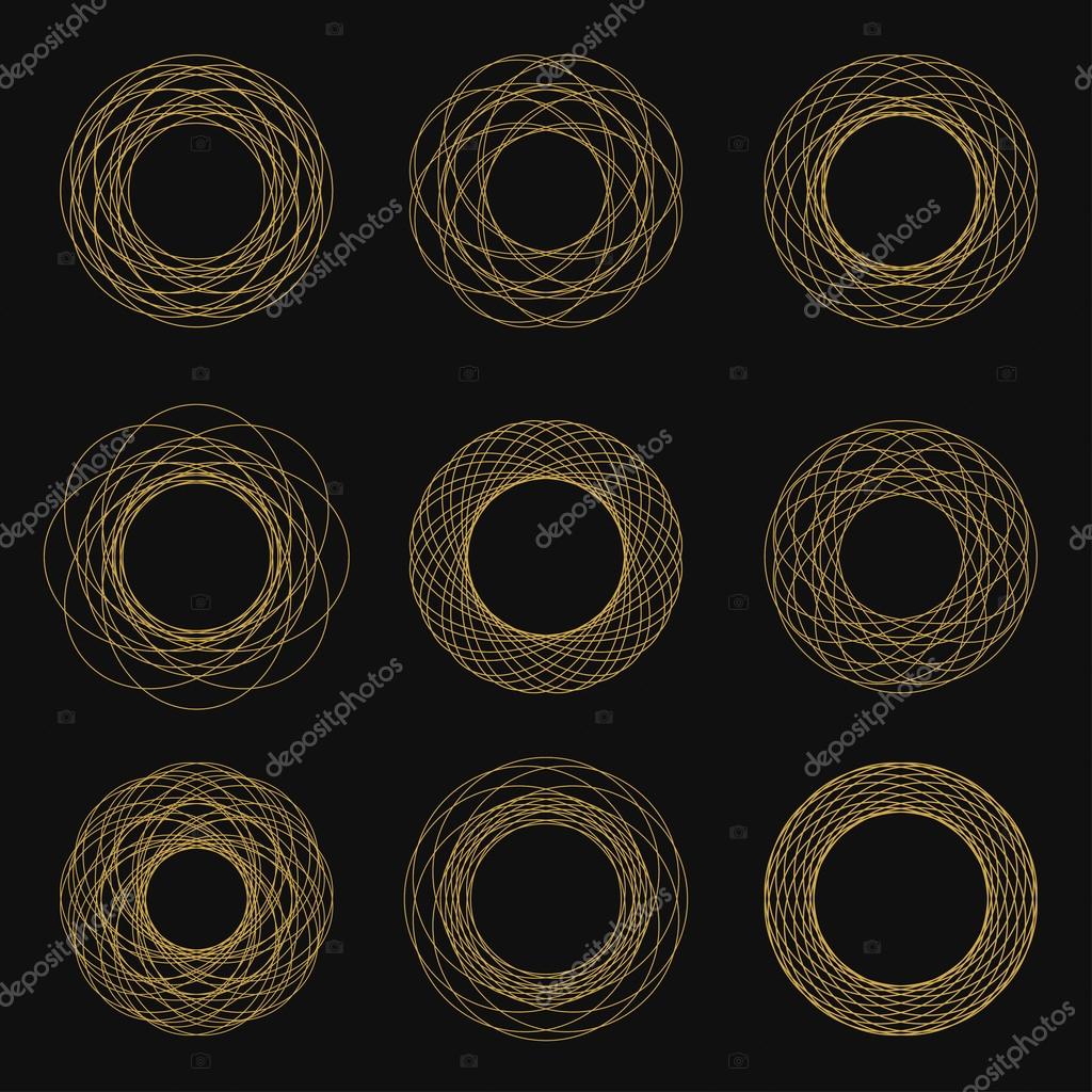 Set of Vintage Circle Frames. Vector illustration. ⬇ Vector Image by ...