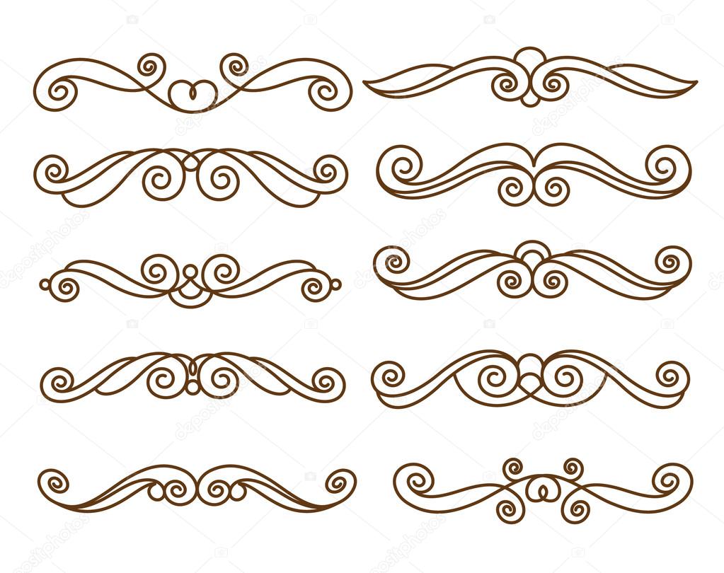 Decorative elements. Dividers.Vector illustration.For calligraphy ...