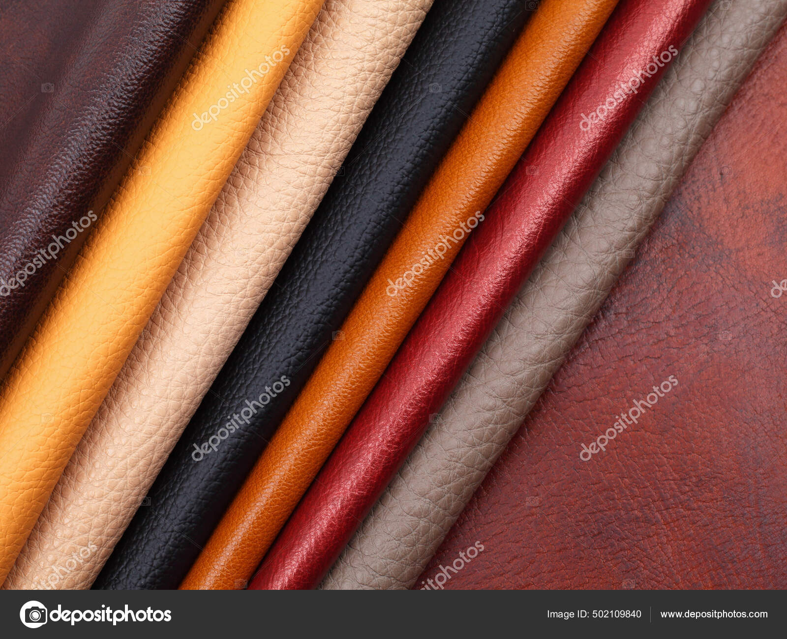 Diferentes Muestras Texturas Cuero Natural Colores Sobre Fondo Cuero ...