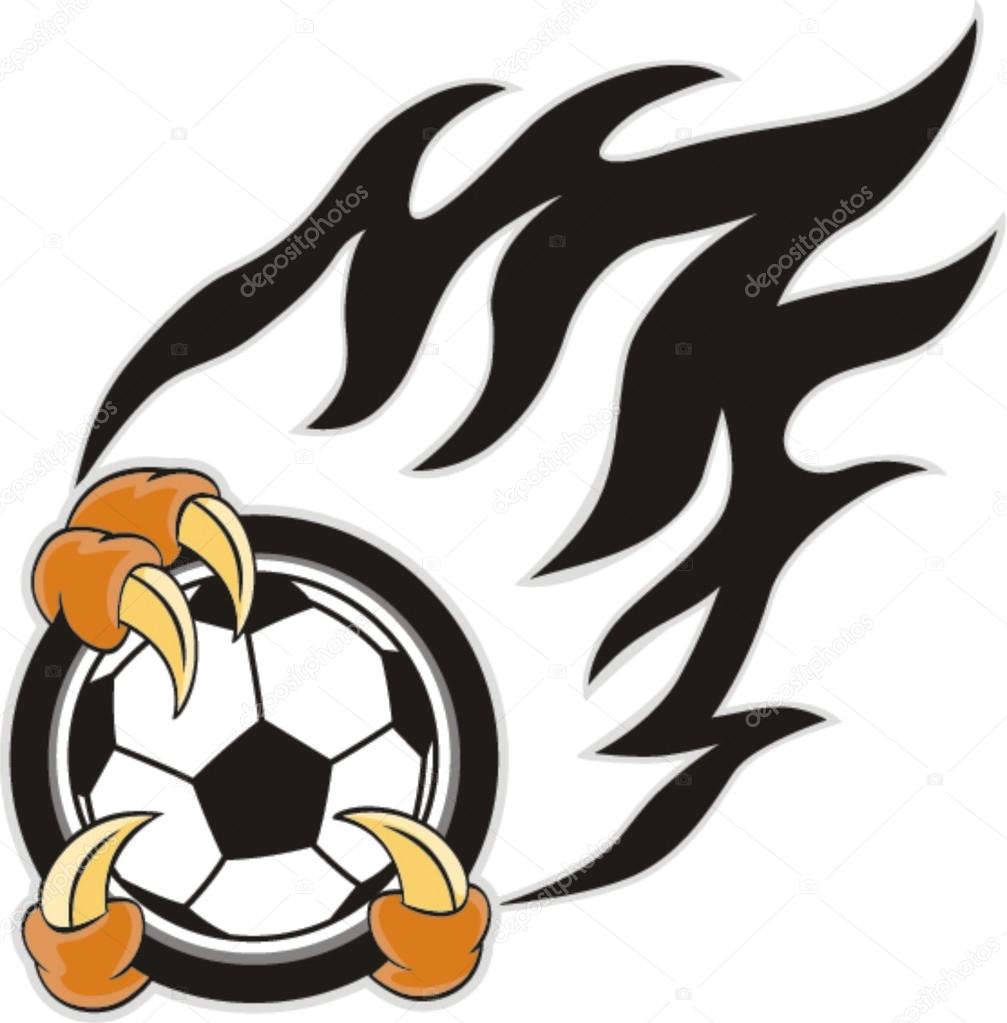 balón de fútbol en llamas — Archivo Imágenes Vectoriales © halimqd #97621384