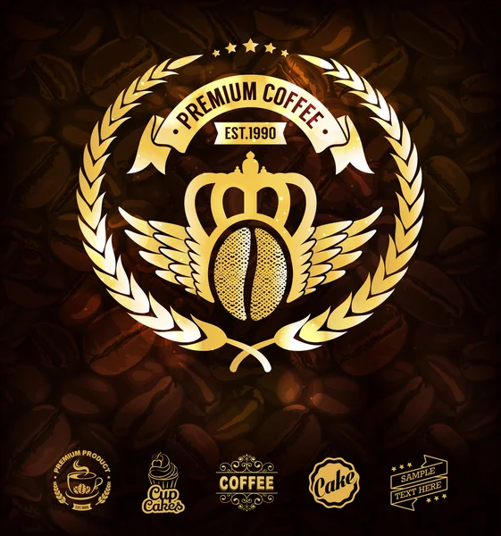 Gold Coffee Labels Vector Stock Vector by ©siak10b 90363390