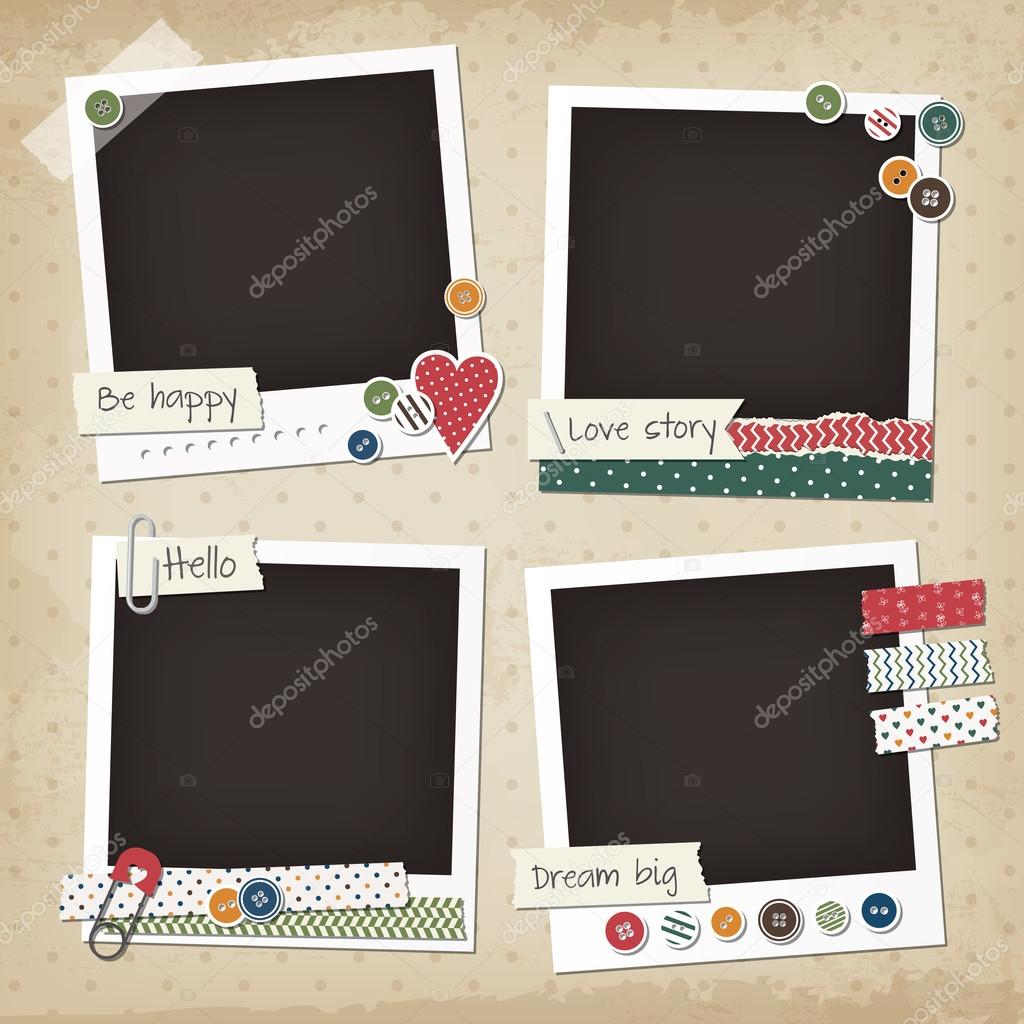 Photo: scrapbook frames | Scrapbook vintage set of photo frames with ...