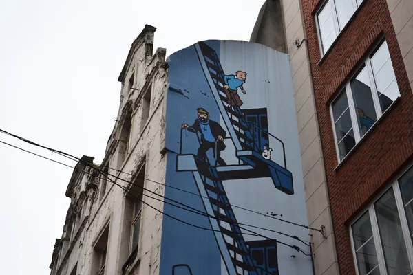 Comic strip mural painting in Brussels, Belgium – Stock Editorial Photo ...