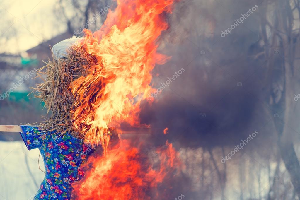 Burning stuffed figure — Stock Photo © watman #106110000