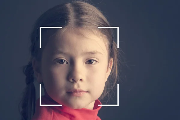 Little girl with biometric verification signs Stock Photo by ©watman ...