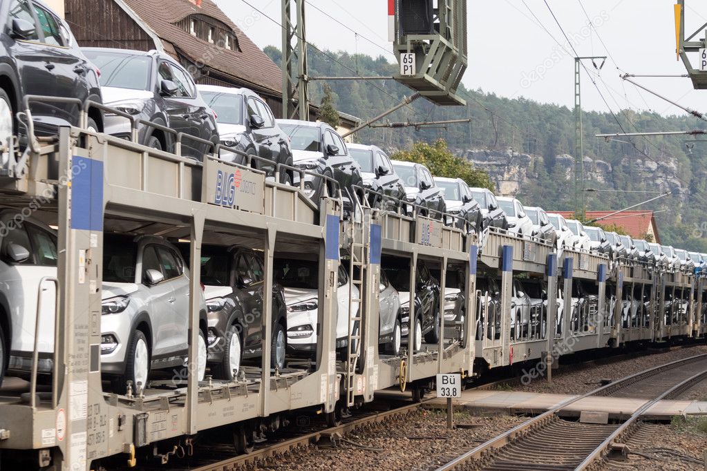 Transporting cars by rail — Stock Editorial Photo © watman #98824220