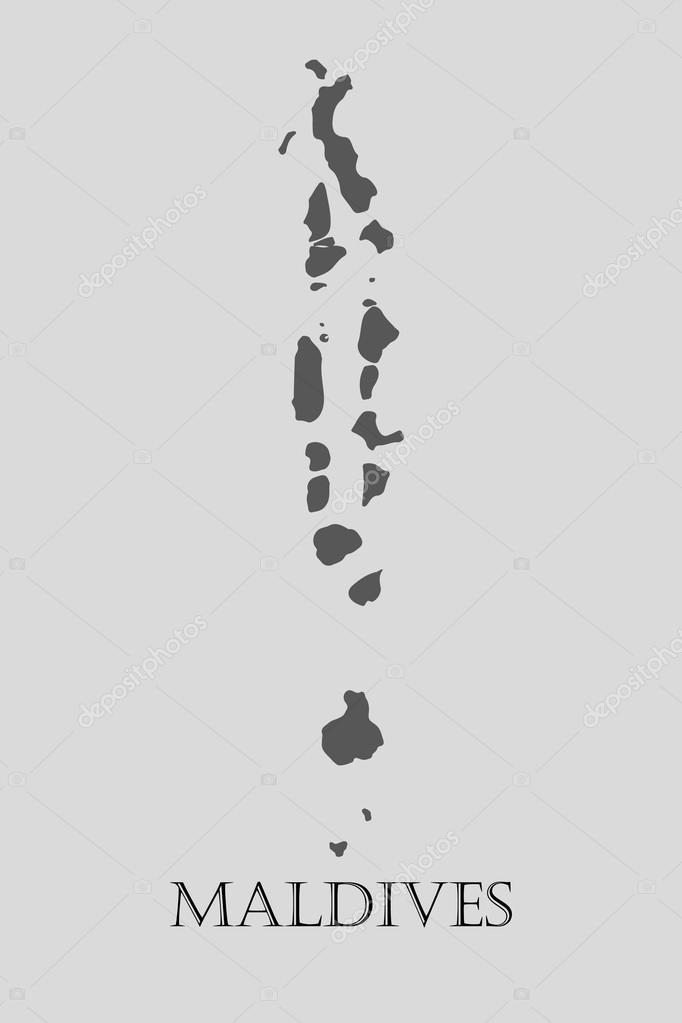 Gray Maldives map - vector illustration Stock Vector by ©chekman1 120640252