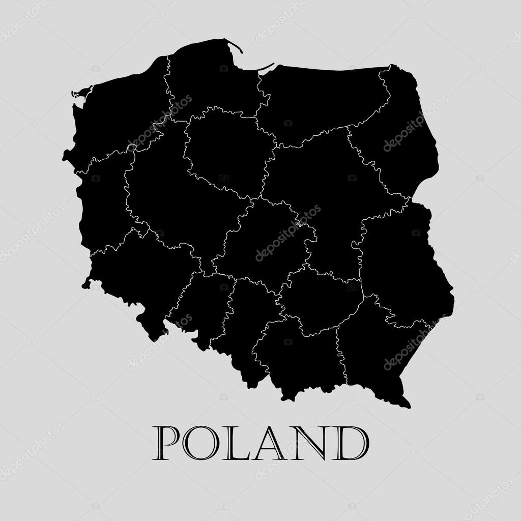 Black Poland map - vector illustration — Stock Vector © chekman1 #120642872