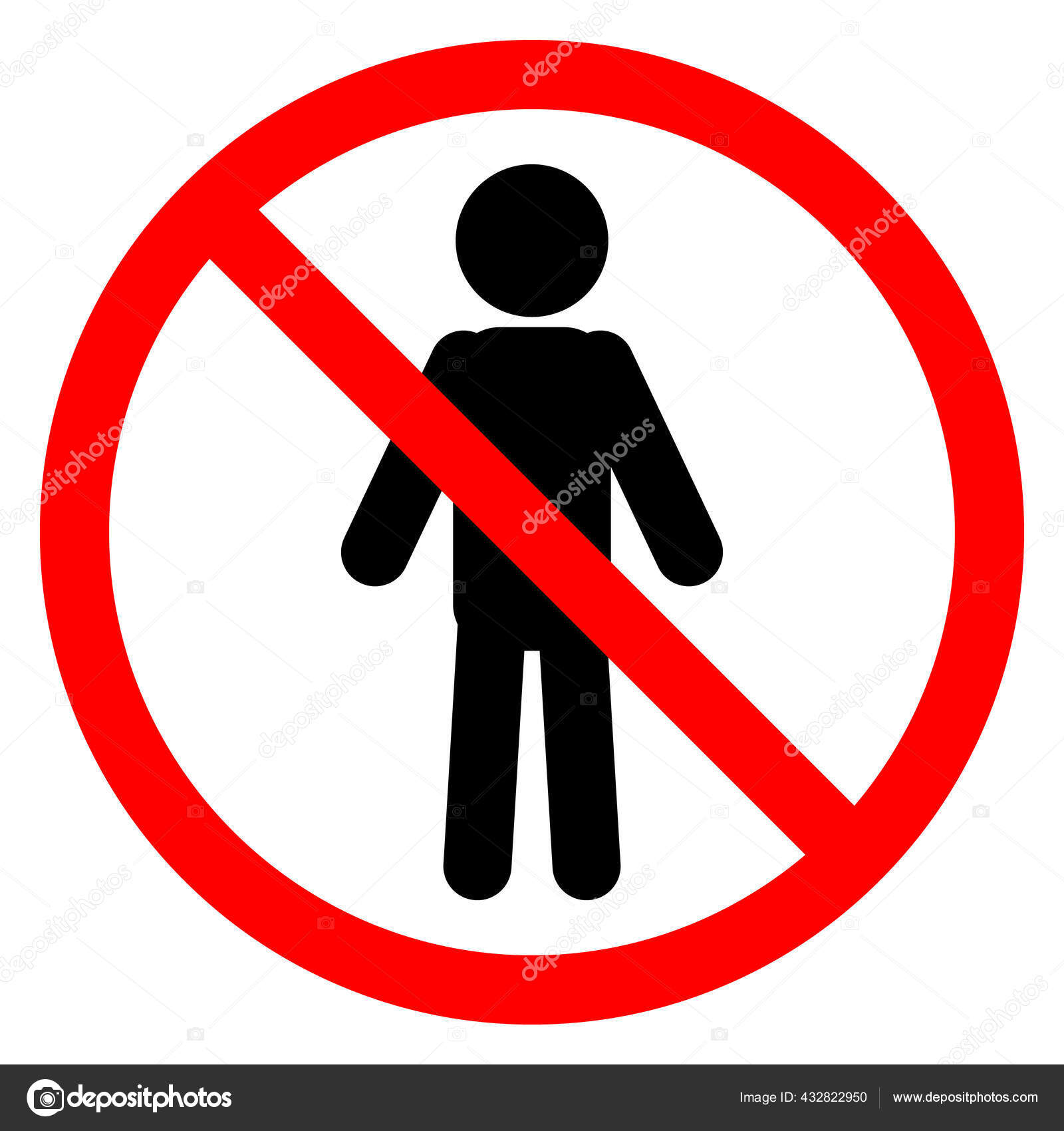 Ban People Prohibited Humans Entry Sign People Red Sign Vector Stock ...