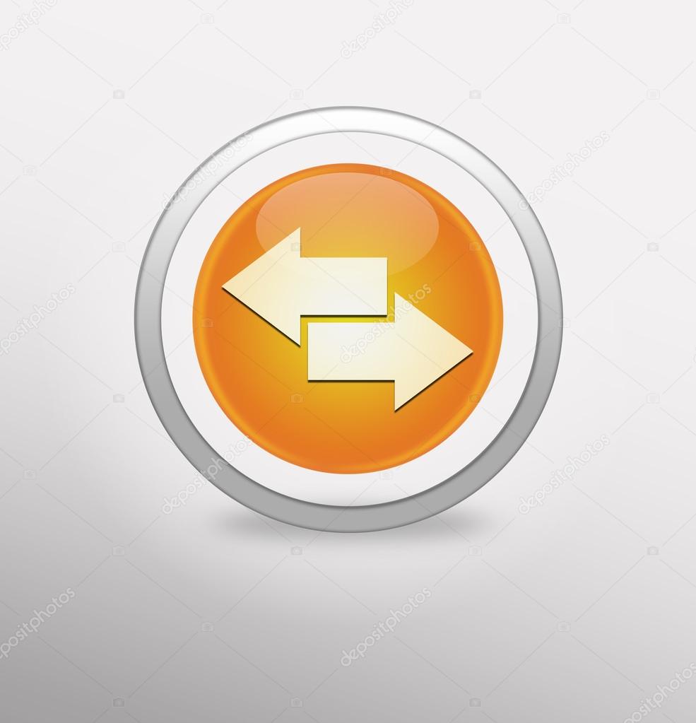 Orange button with arrows left and right — Stock Photo © chekman1 #61186971