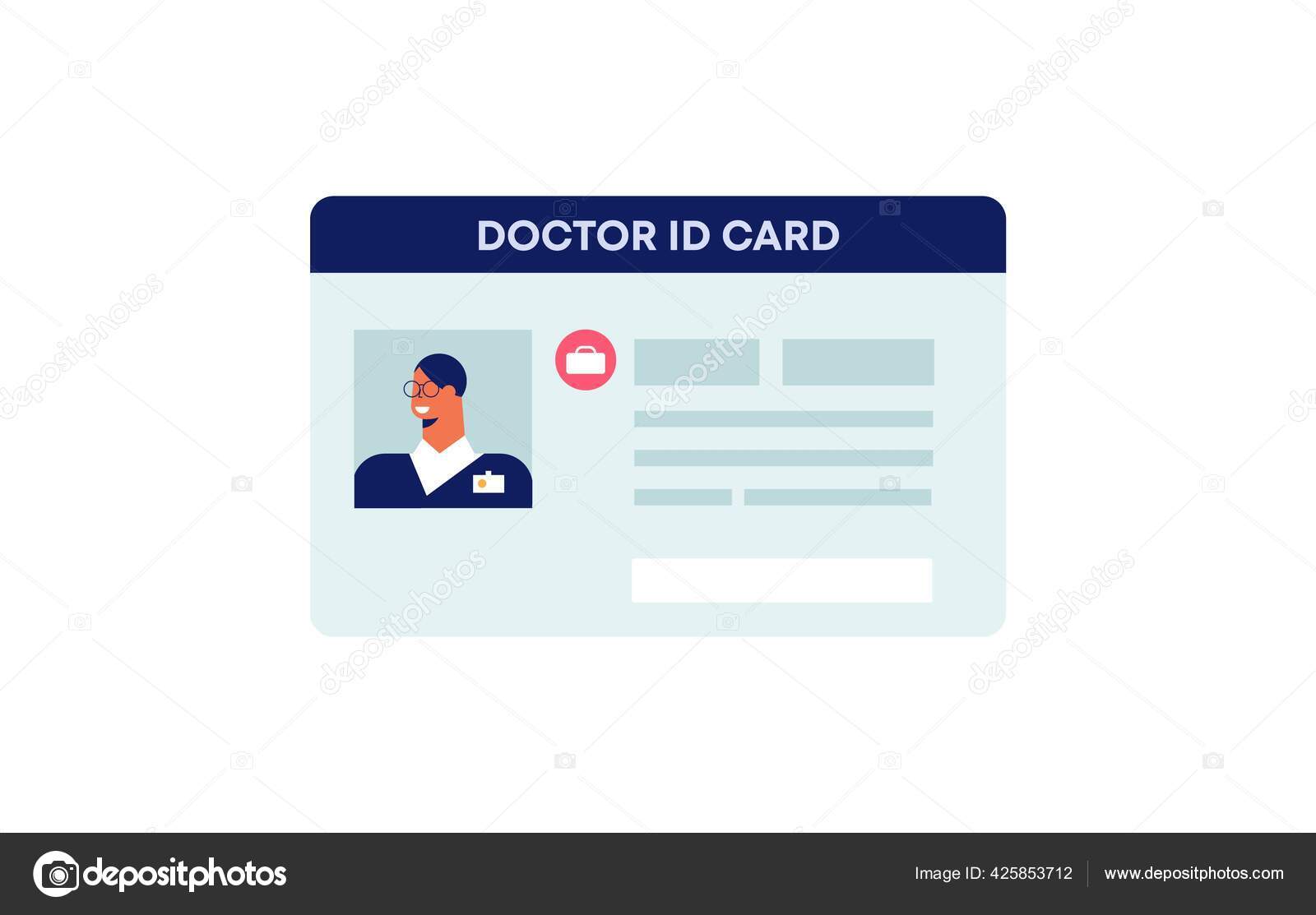 Templat kartu medis. Identifikasi kartu dengan aman lulus informasi ...