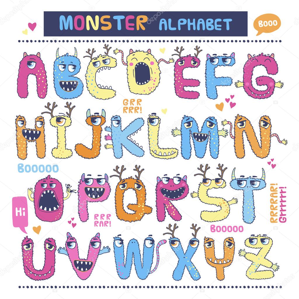 English monster alphabet. Stock Vector Image by ©Martimar #94667374