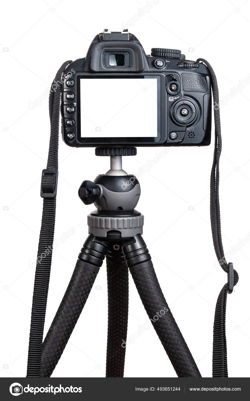 Modern Dslr Camera Tripod Isolated White Background — Stock Editorial ...