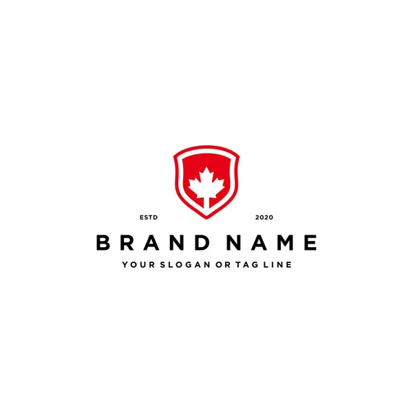 maple shield logo design concept vector template - Stock Image - Everypixel