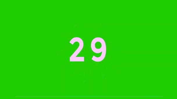 Seconds Countdown Timer Green Screen — Stock Video ...