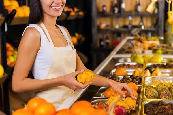 Woman working in grocery store - Stock Image - Everypixel
