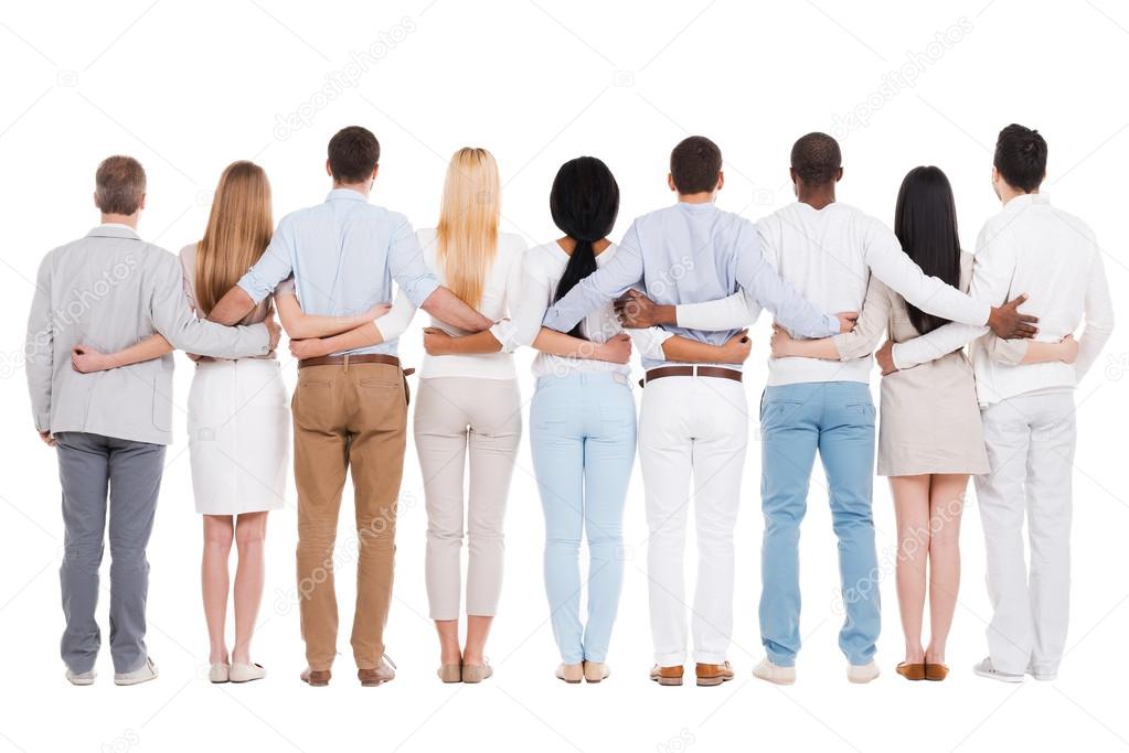 Rear view of people bonding to each other Stock Photo by ©gstockstudio ...