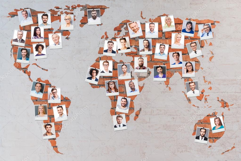 World map with different people — Stock Photo © gstockstudio #96248884