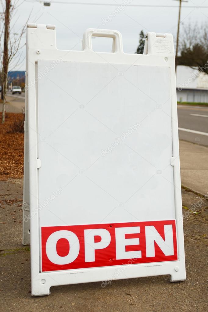 Blank White Open Sign Stock Photo by ©joshuarainey 101079096