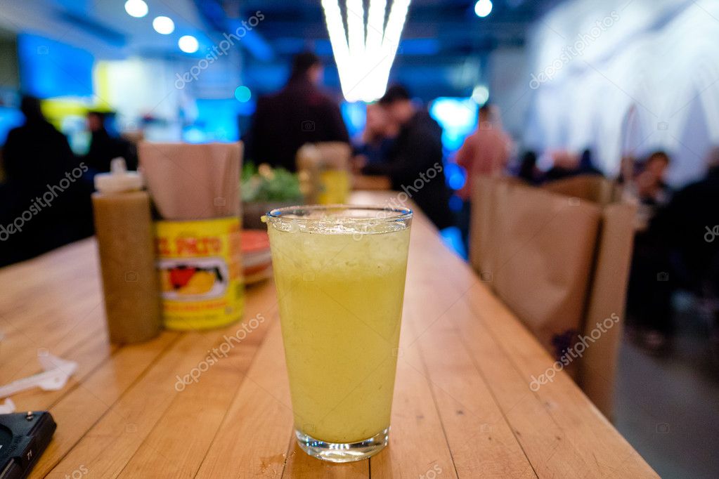 Aqua Fresca and Flautas at Mexican Restaurant — Stock Photo ...