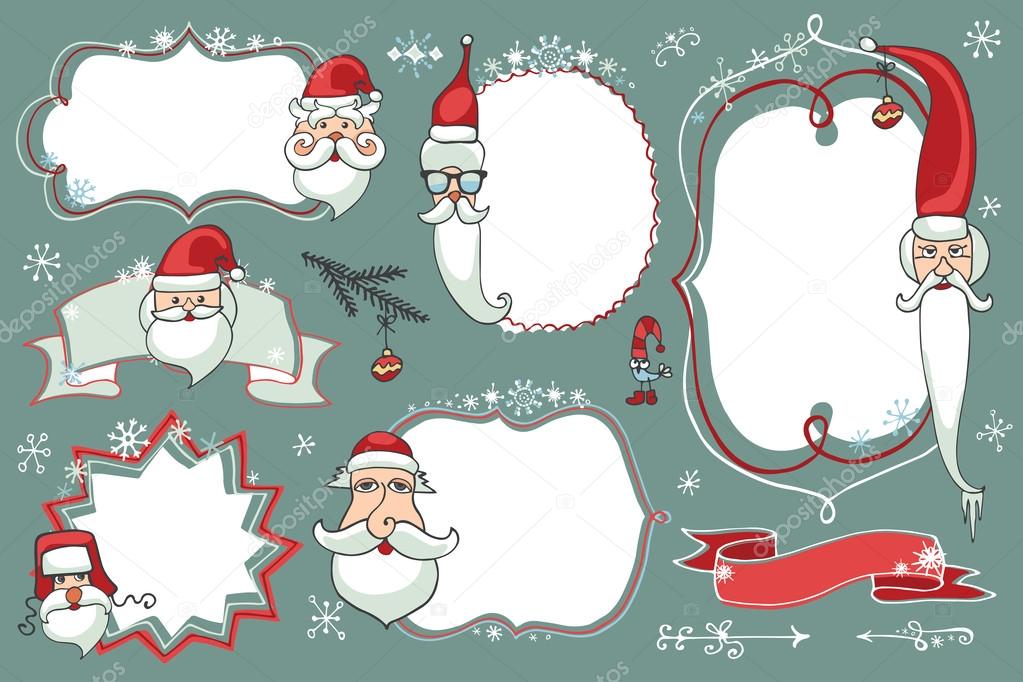 Christmas frames with santa faces Stock Illustration by ©Tatiana_Kost ...