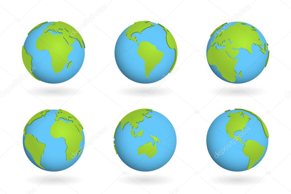 Signo del mundo del globo terrestre. Planeta vectorial, mapa 3d en ...